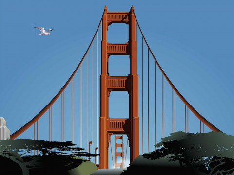 Golden Gate Bridge Front View